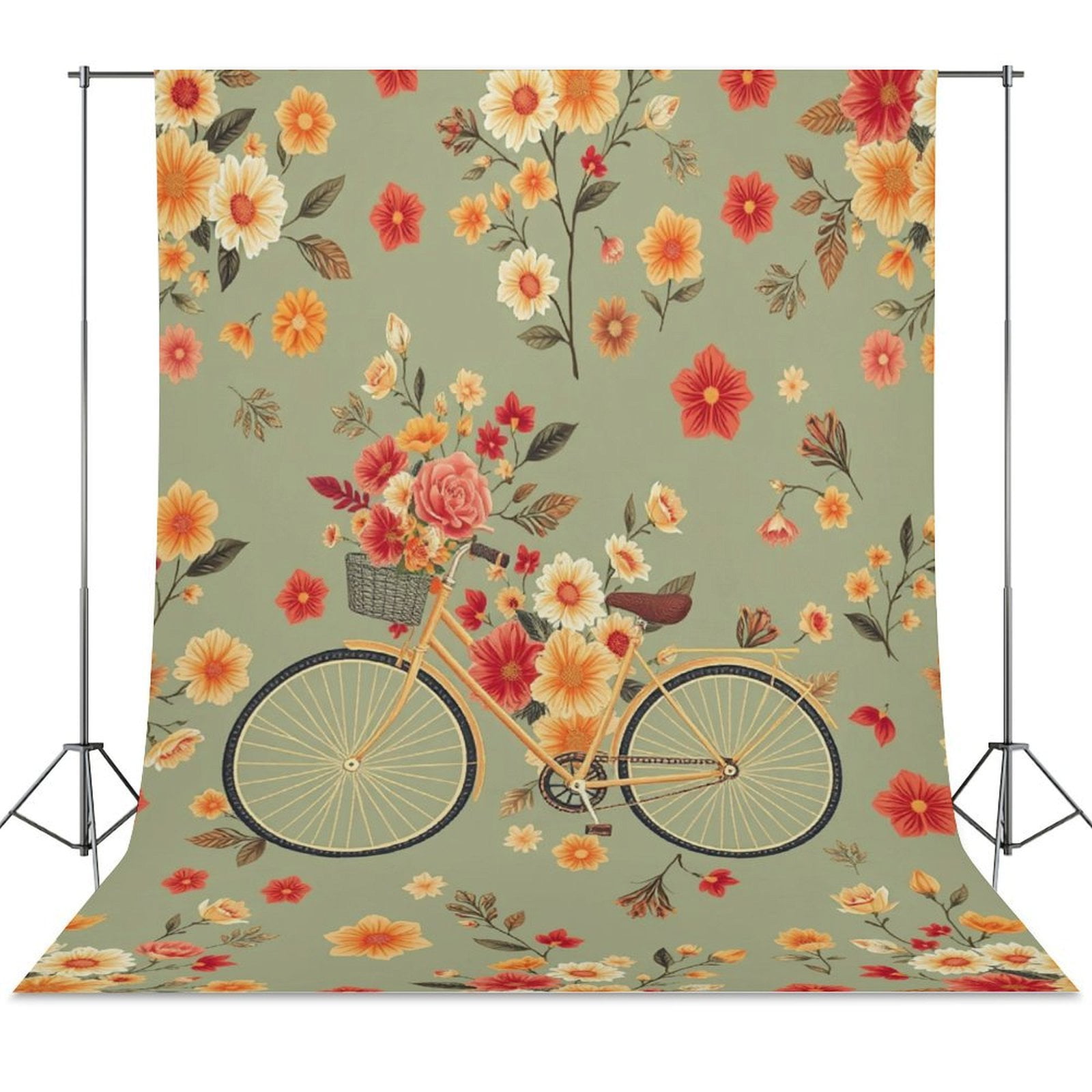 Backdrop Background for Floral Bicycle Pattern Design Photography Photo ...