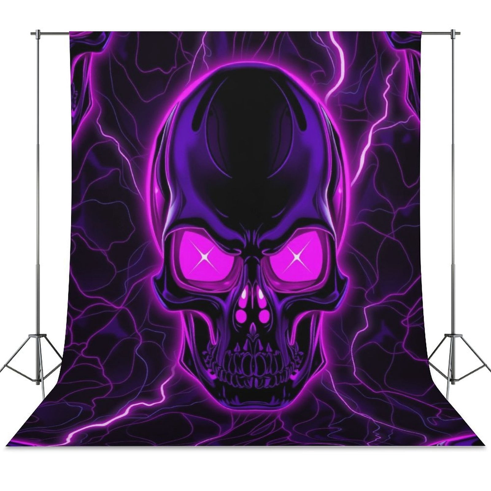 Backdrop Background for Purple Skull Glowing Lightning Art Photography ...