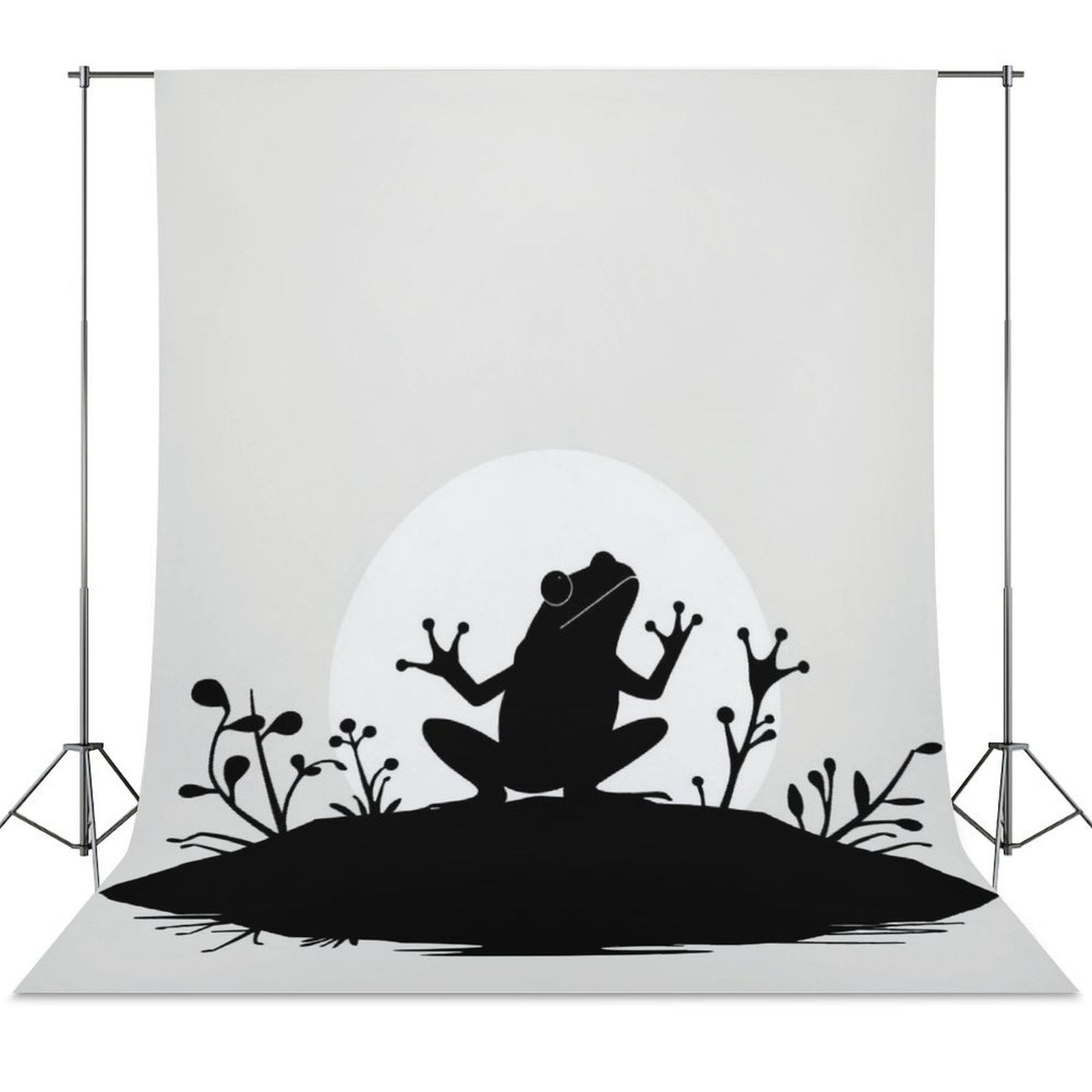 Backdrop Background for Silhouette Frog Moonlit Pond Photography Photo ...