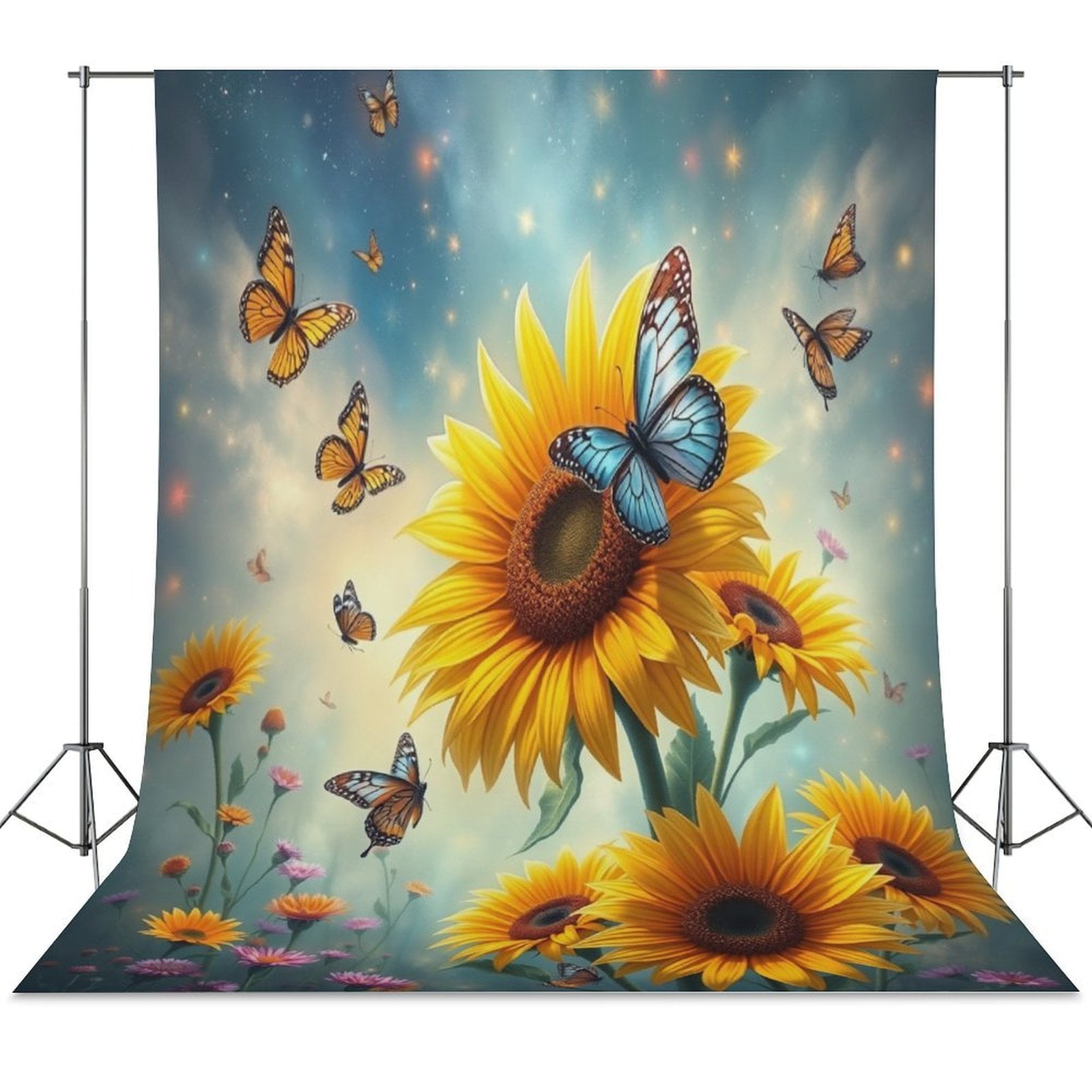 Backdrop Background for Sunflowers Butterflies Beauty Photography Photo ...