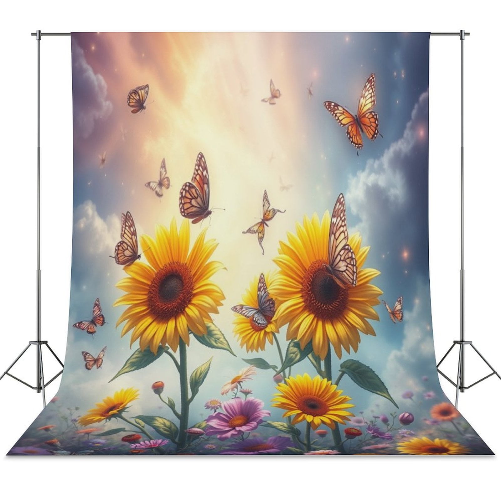 Backdrop Background for Sunflowers Butterflies Garden Photography Photo ...