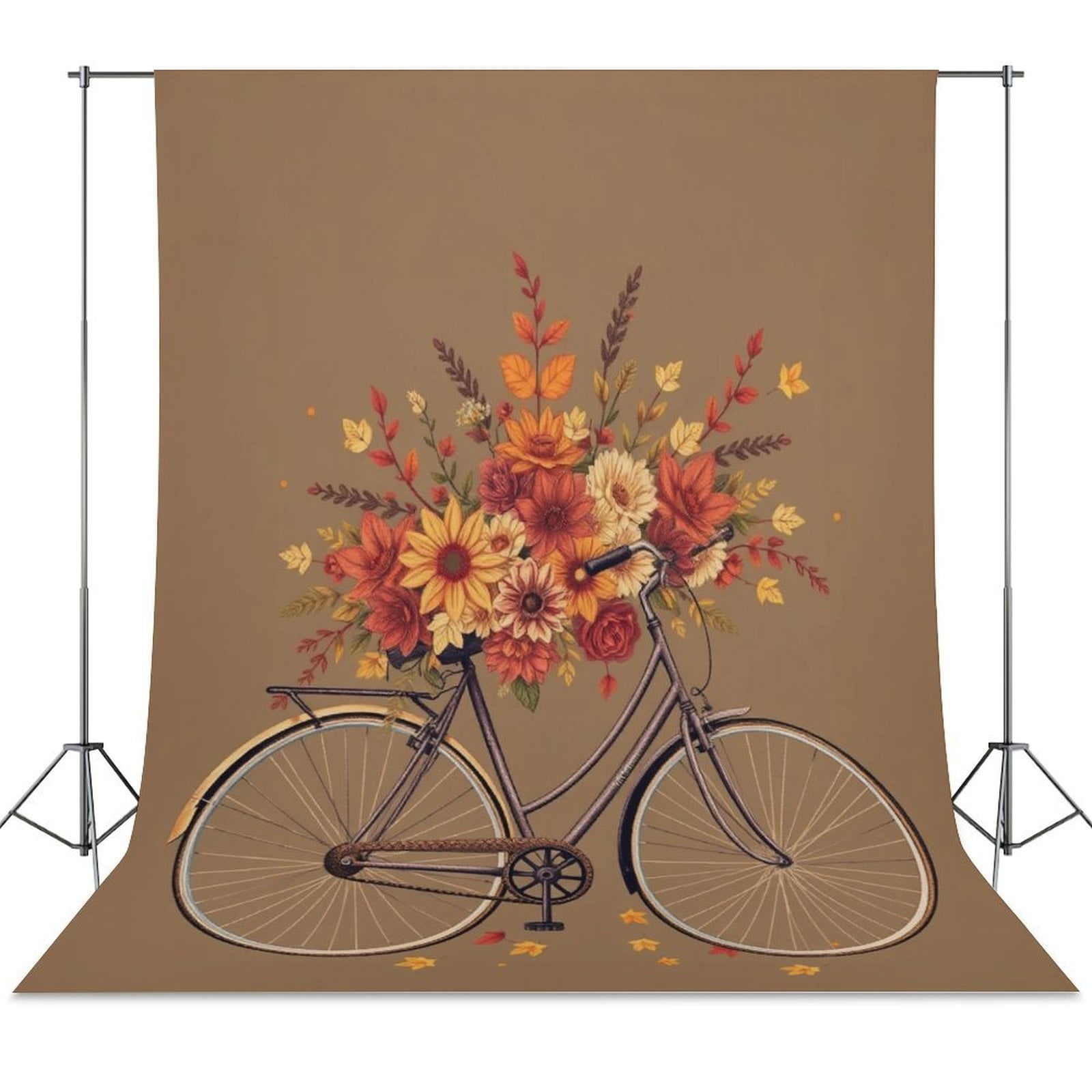 Backdrop Background for Autumn Floral Bicycle Photography Photo Booth ...