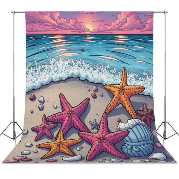 Backdrop Background for Beach Starfish Photography Photo Booth Backdrop ...