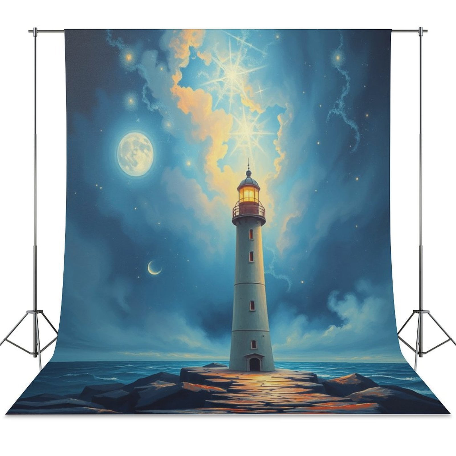 Backdrop Background for Celestial Lighthouse Beacon Photography Photo Booth Backdrop for ...