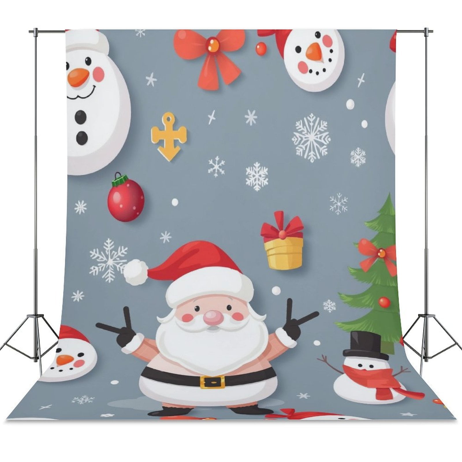Backdrop Background for Christmas Santa Snowmen Photography Photo Booth ...