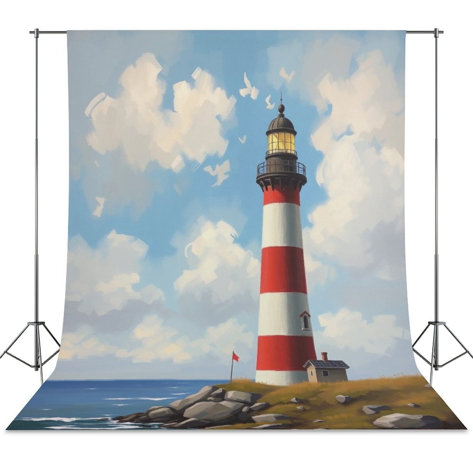Backdrop Background for Coastal Lighthouse Scene Photography Photo ...
