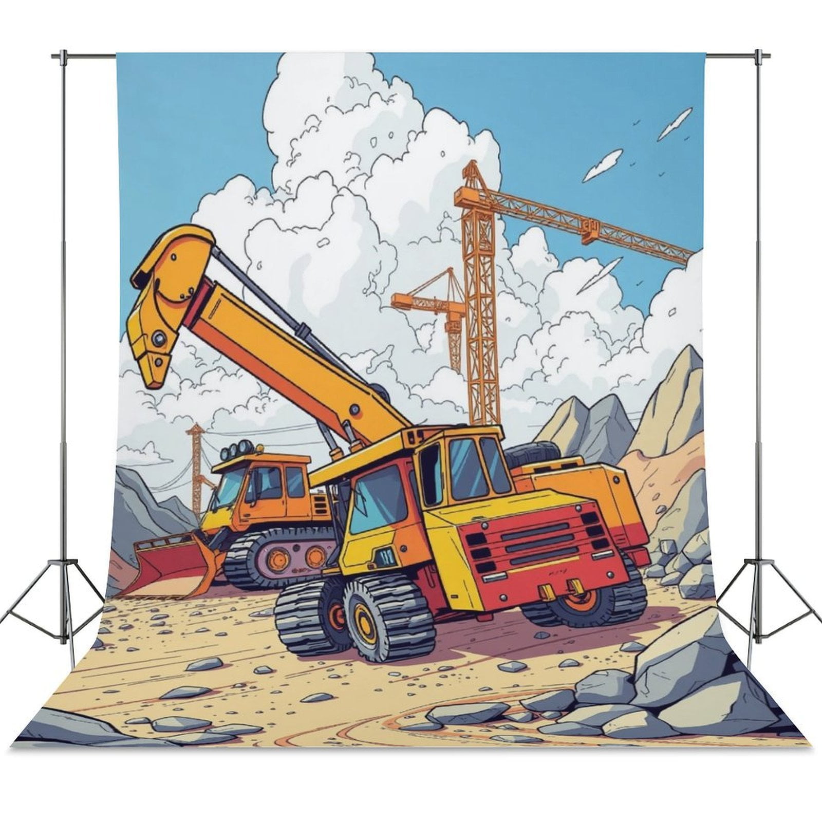 Backdrop Background for Construction Site Machines Photography Photo ...