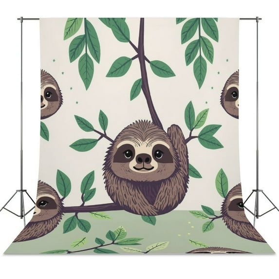 Backdrop Background for Cute Sloth Pattern Photography Photo Booth ...