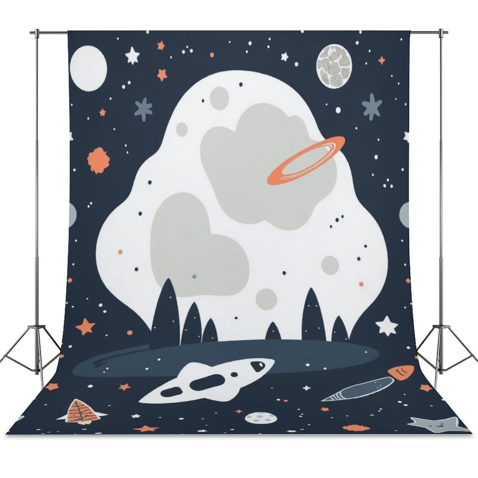 Backdrop Background for Cute Space Rocketship Art Photography Photo ...