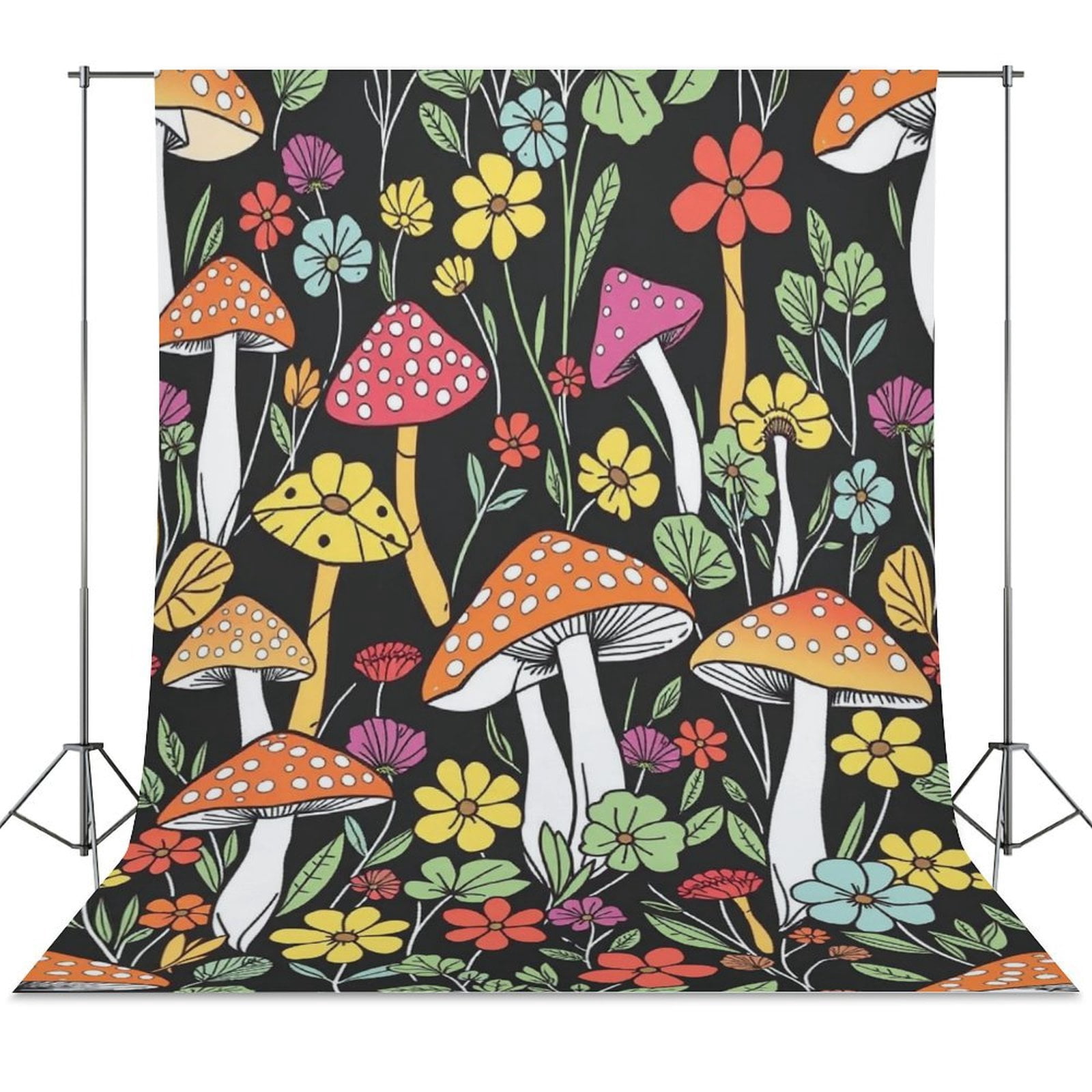 Backdrop Background for Floral Mushroom Pattern Photography Photo Booth ...