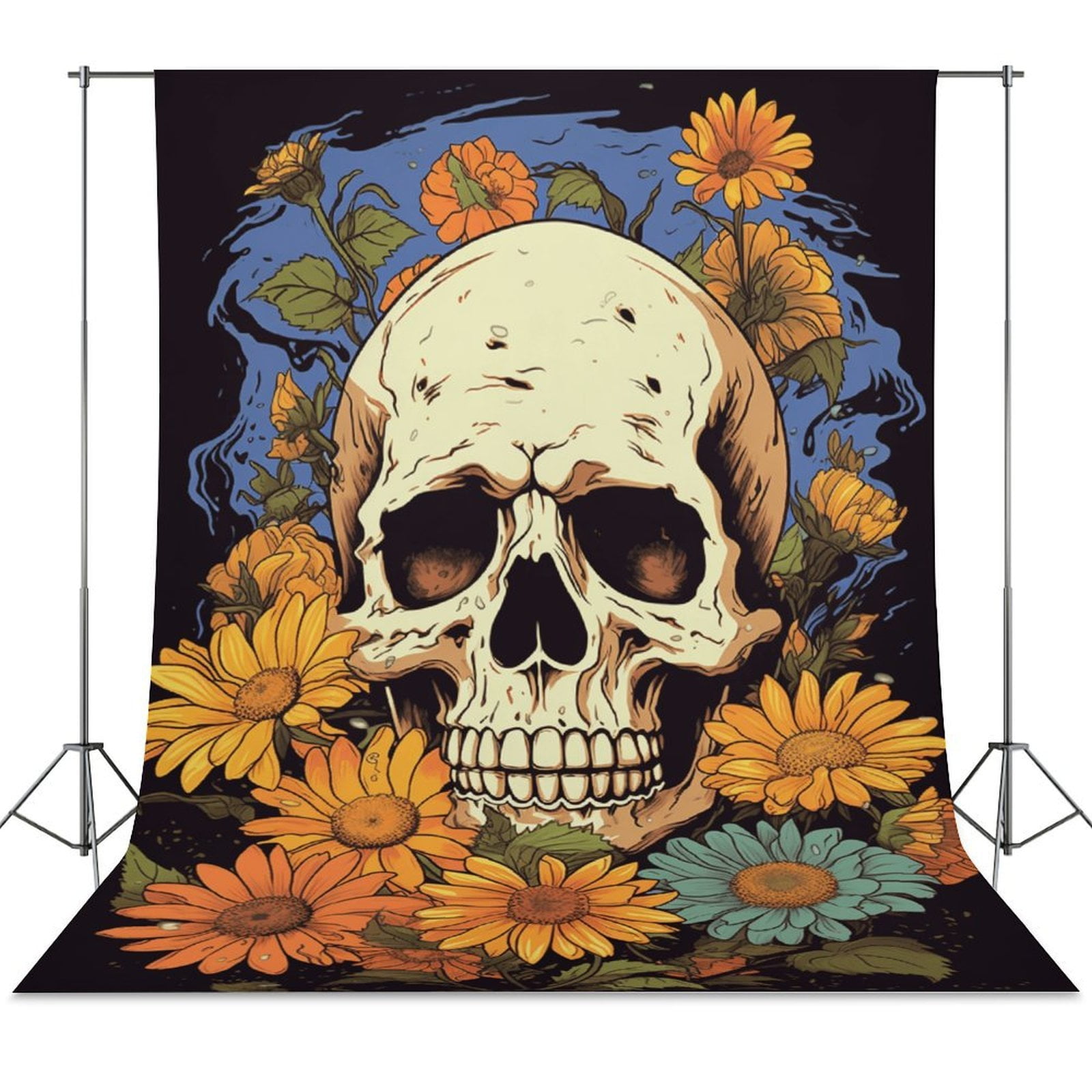 Backdrop Background for Flower Cluster Skull Photography Photo Booth ...