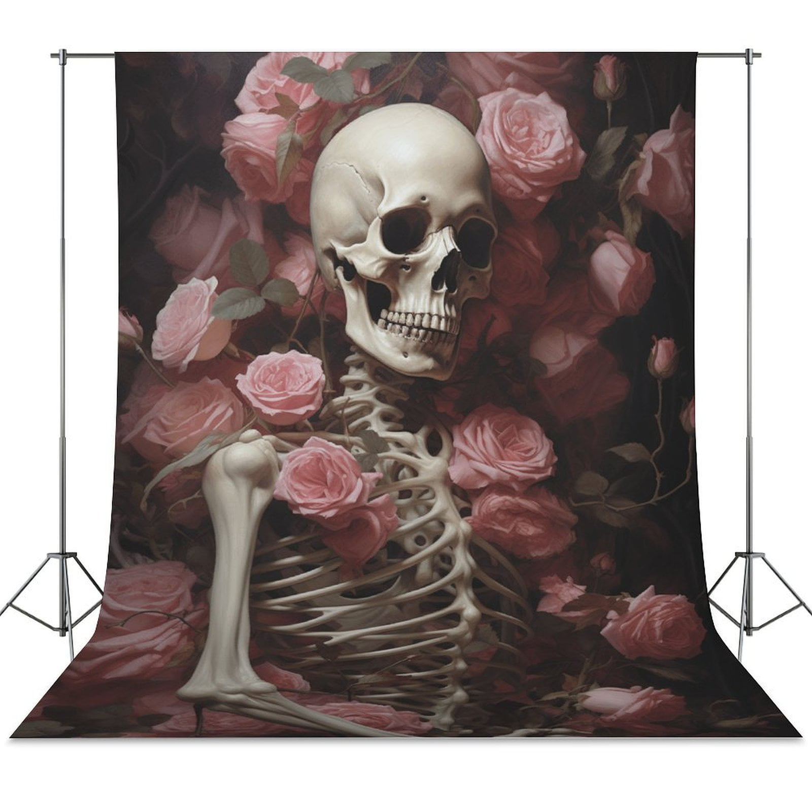 Backdrop Background for Flower Cluster Skull Photography Photo Booth Backdrop for Photoshoot ...