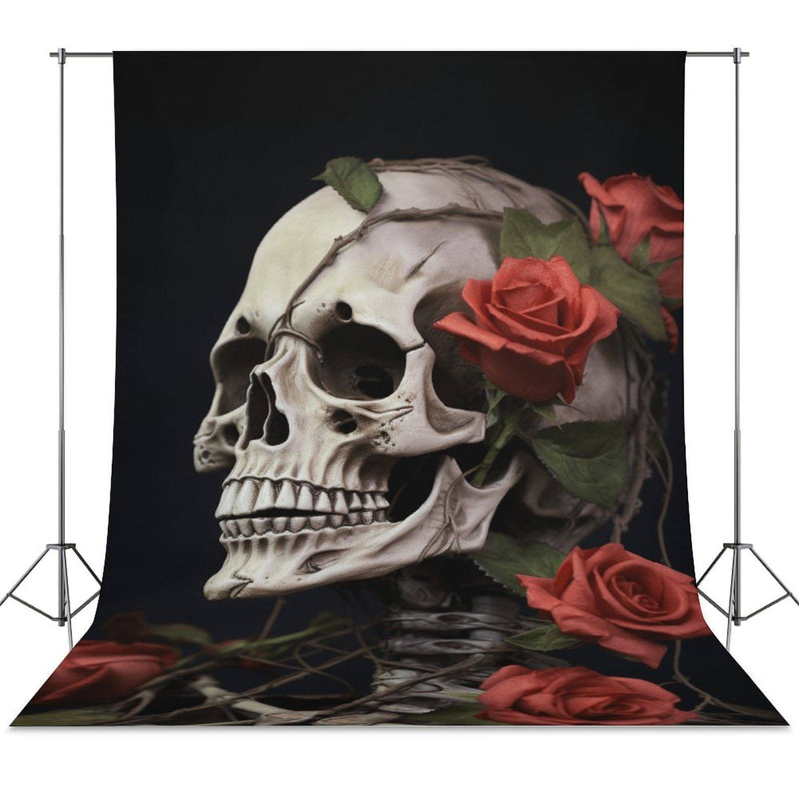 Backdrop Background for Flower Cluster Skull Photography Photo Booth Backdrop for Photoshoot ...