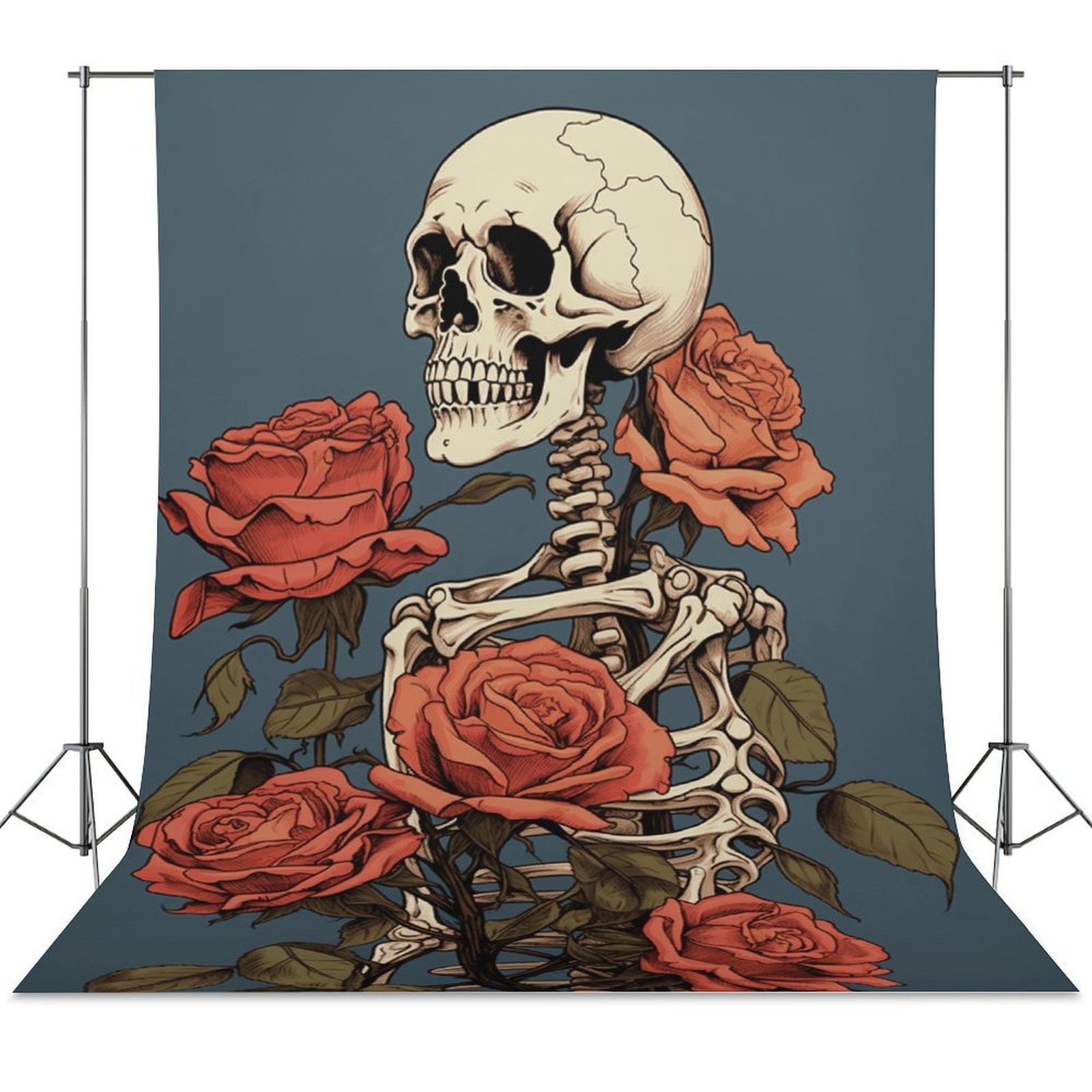 Backdrop Background for Flower Cluster Skull Photography Photo Booth Backdrop for Photoshoot ...