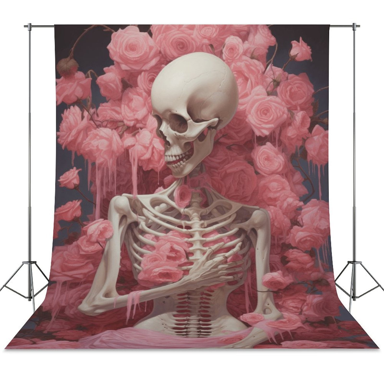 Backdrop Background for Flower Cluster Skull Photography Photo Booth Backdrop for Photoshoot ...