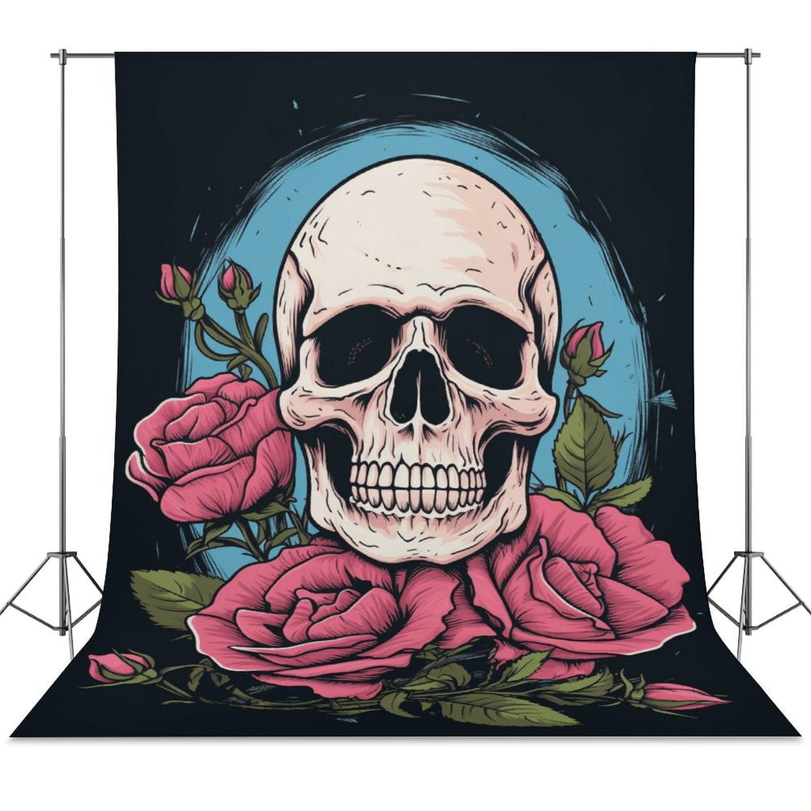 Backdrop Background for Flower Cluster Skull Photography Photo Booth Backdrop for Photoshoot ...