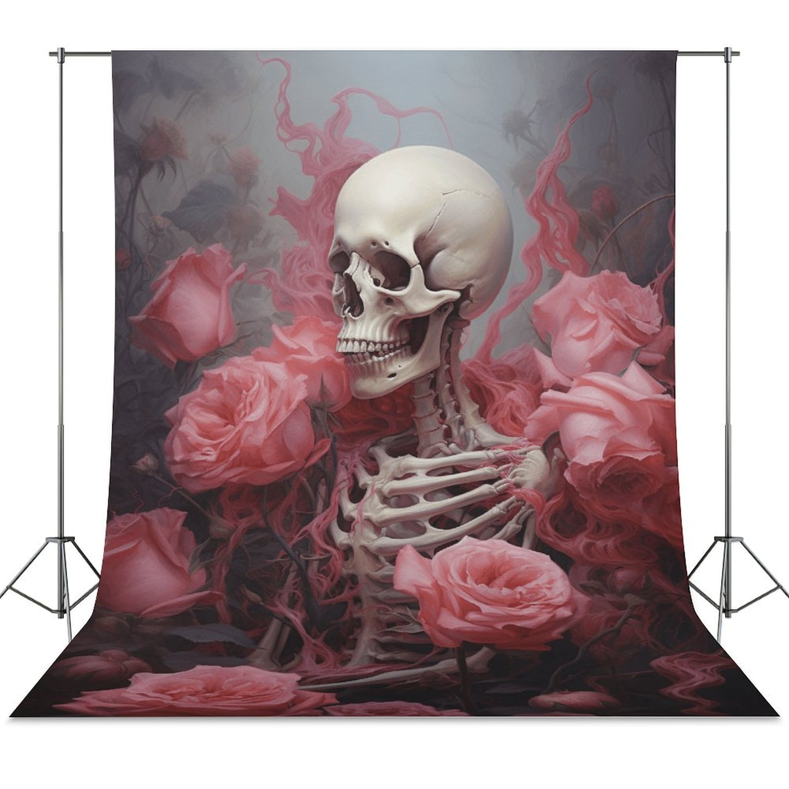 Backdrop Background for Flower Cluster Skull Photography Photo Booth Backdrop for Photoshoot ...