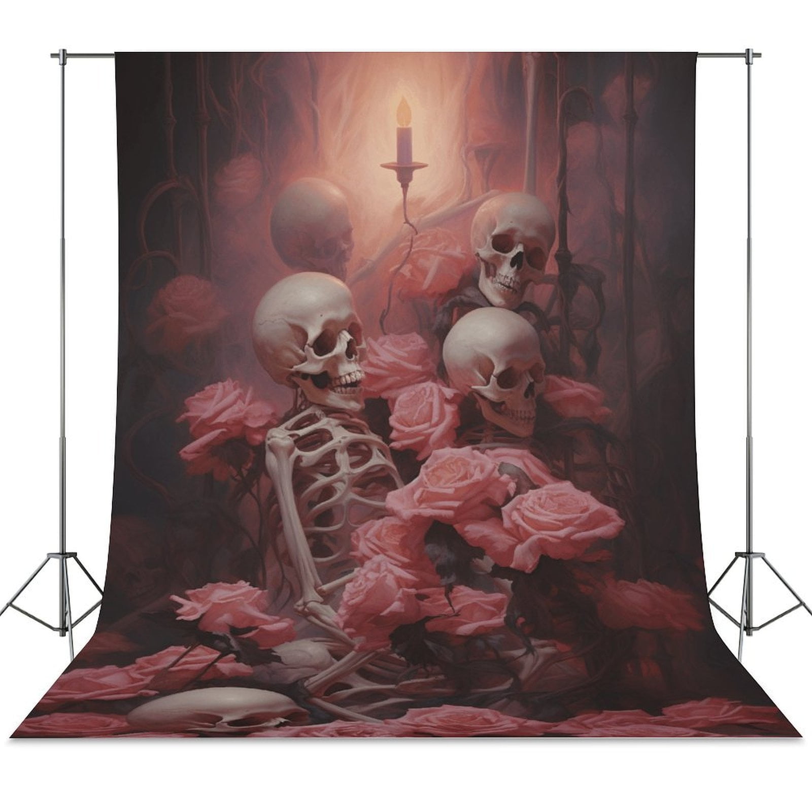 Backdrop Background for Flower Cluster Skull Photography Photo Booth Backdrop for Photoshoot ...