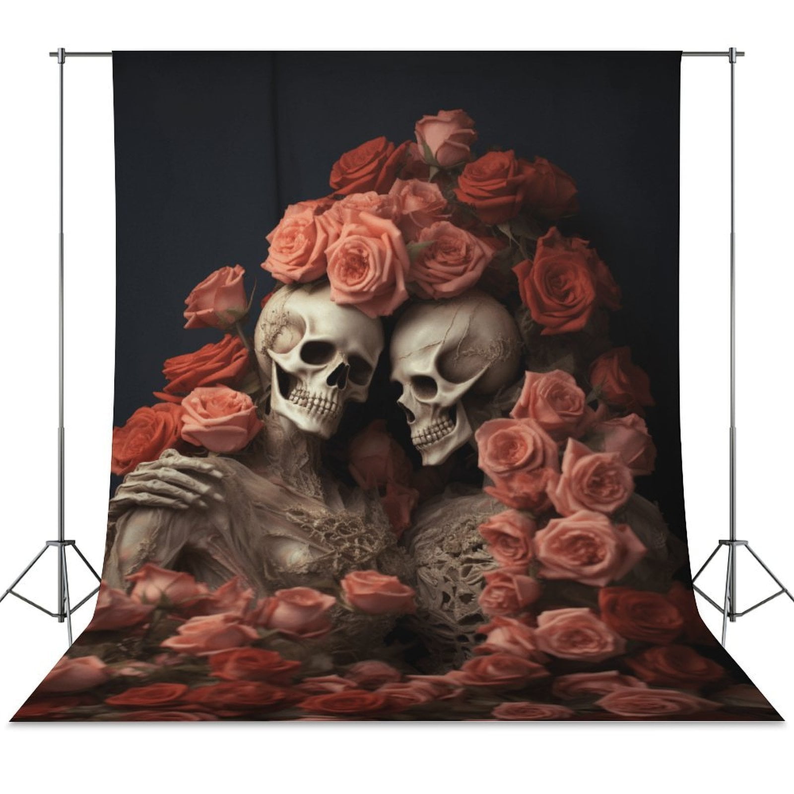 Backdrop Background for Flower Cluster Skull Photography Photo Booth Backdrop for Photoshoot ...