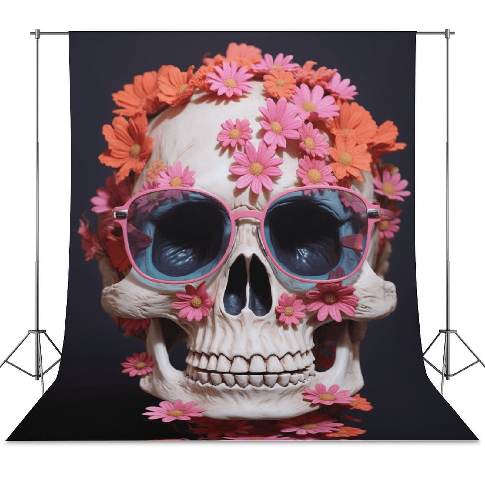 Backdrop Background for Flower Cluster Skull Photography Photo Booth Backdrop for Photoshoot ...