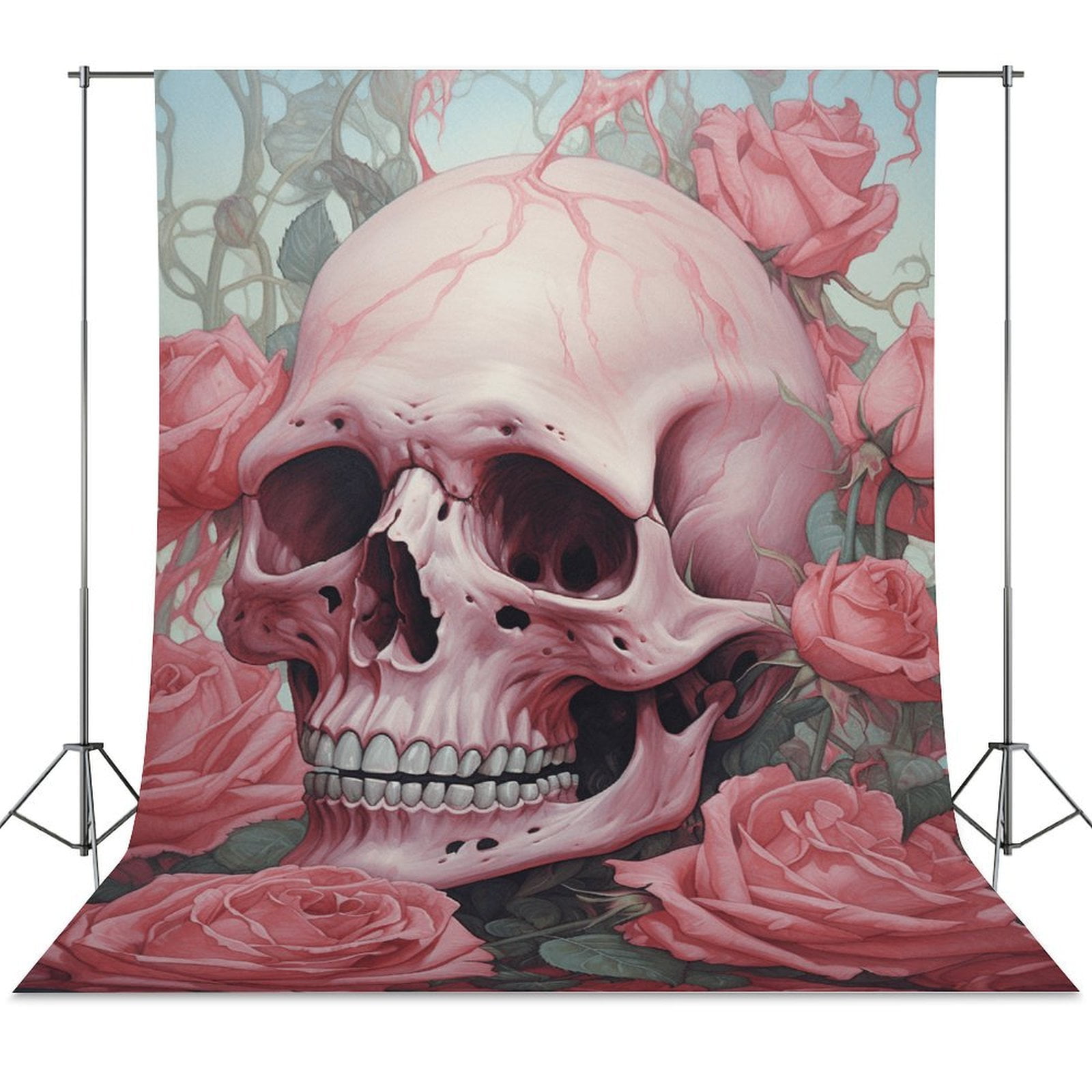 Backdrop Background for Flower Cluster Skull Photography Photo Booth Backdrop for Photoshoot ...