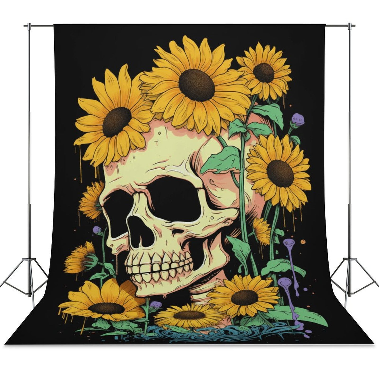 Backdrop Background for Flower Cluster Skull Photography Photo Booth ...