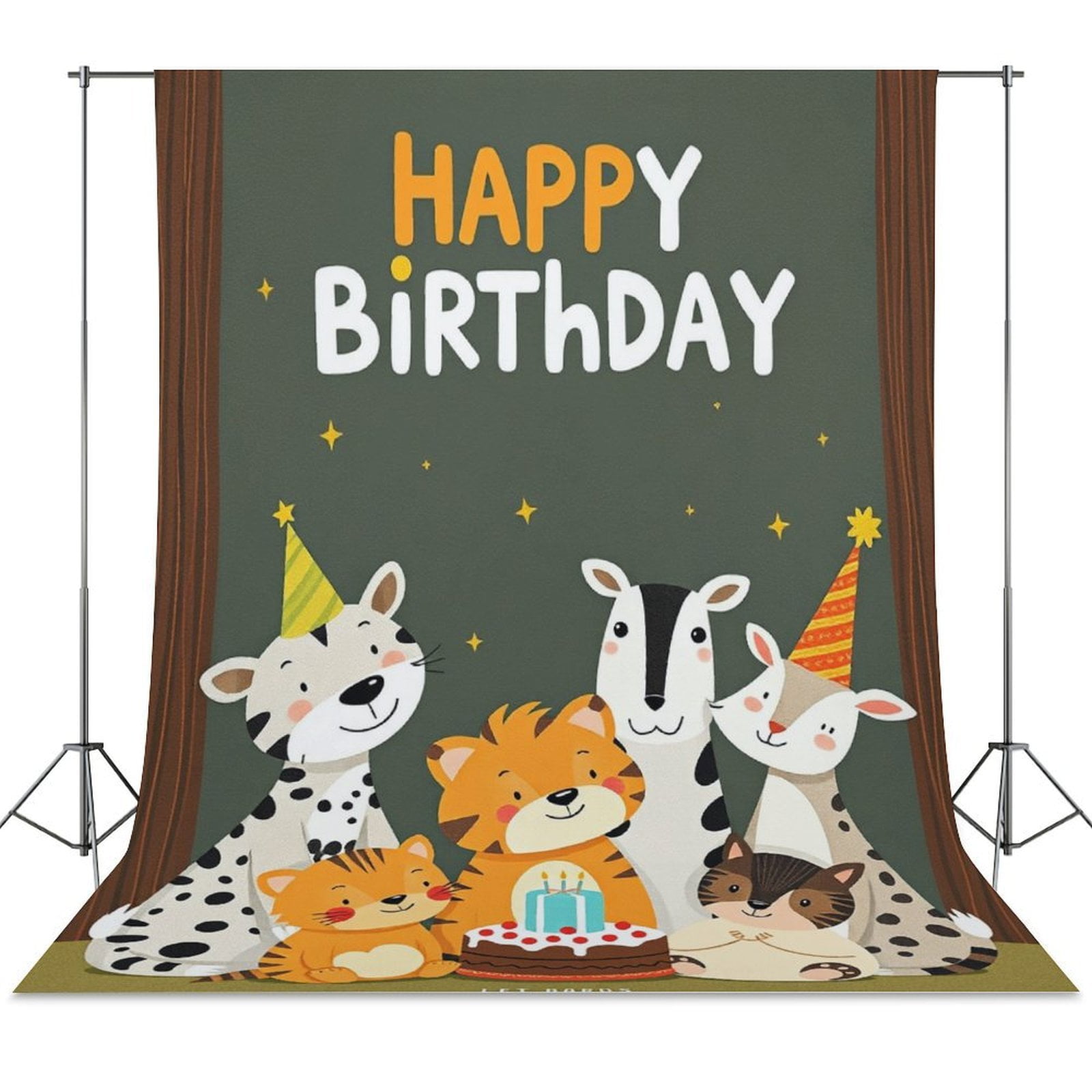Backdrop Background for Happy Birthday Animals Photography Photo Booth ...