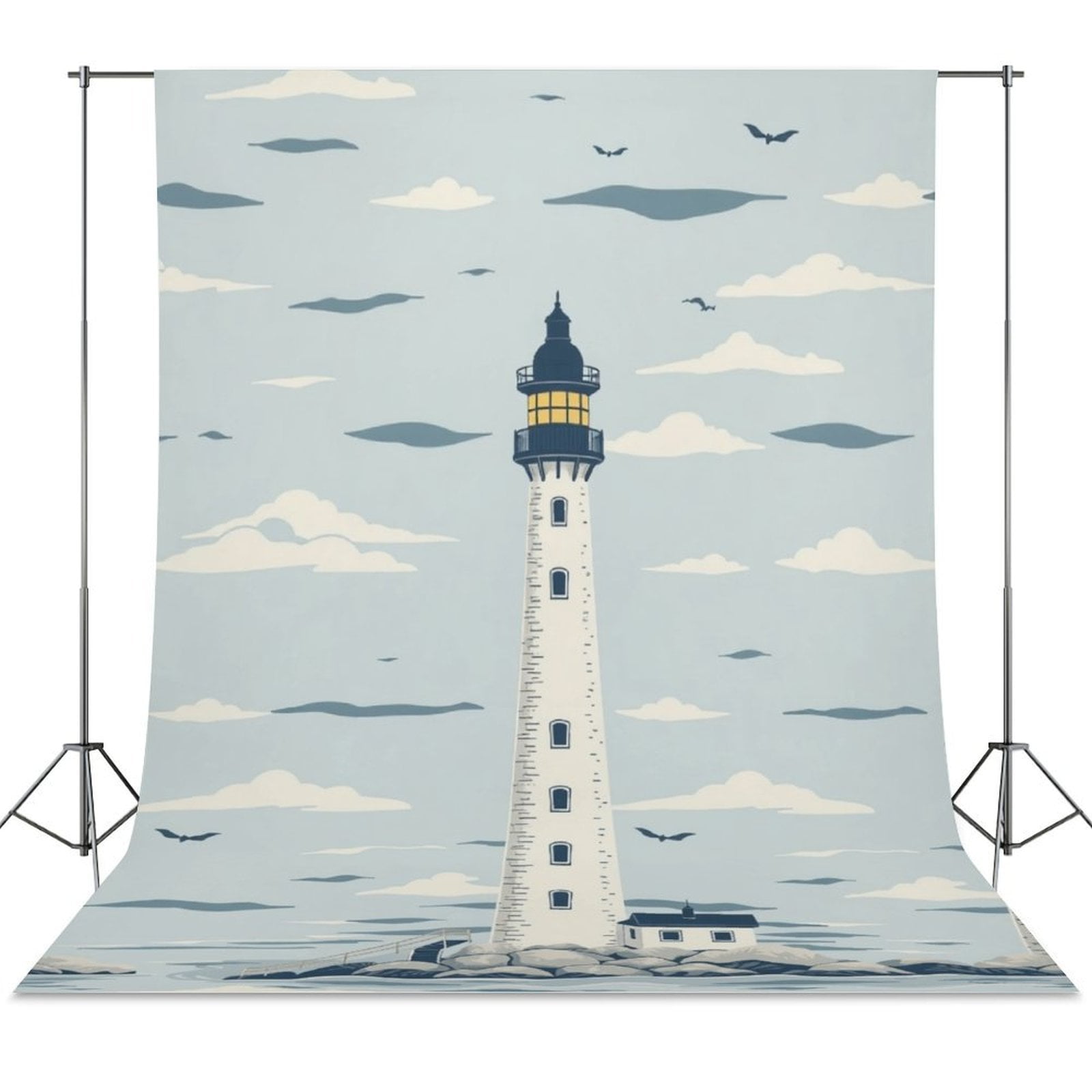 Backdrop Background for Lighthouse Cloudy Sky Sea Photography Photo ...