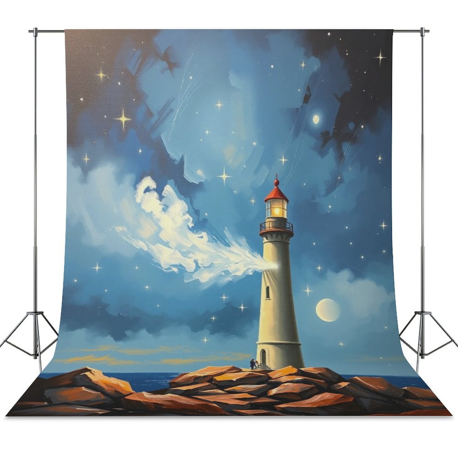 Backdrop Background for Night Sky Lighthouse Dream Photography Photo ...