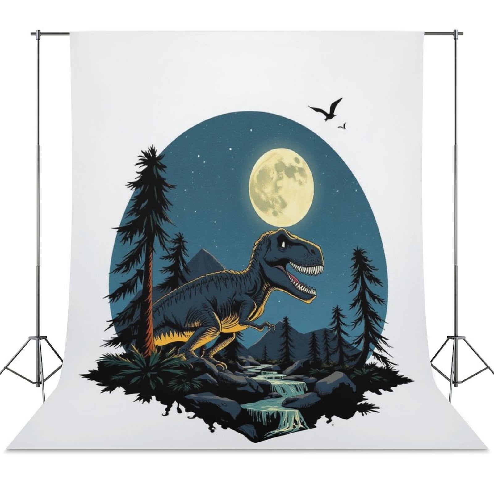 Backdrop Background for Night T Rex Moon Photography Photo Booth ...