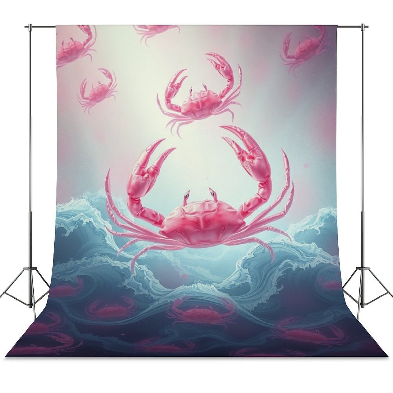 Backdrop Background for Pink Crabs Ocean Waves Photography Photo Booth ...