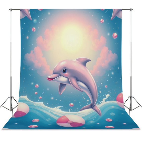 Backdrop Background for Pink Dolphin Ocean Fun Photography Photo Booth ...