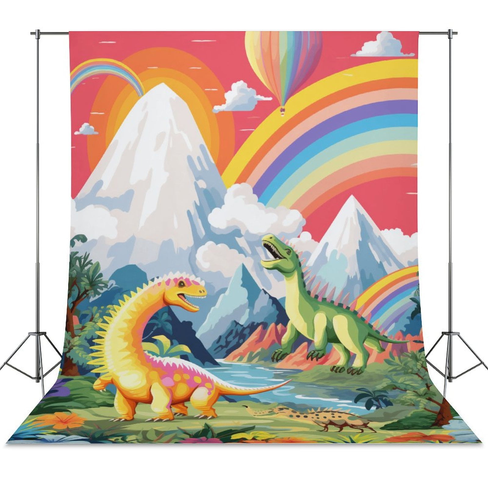Backdrop Background for Rainbow Dinosaur Photography Photo Booth ...