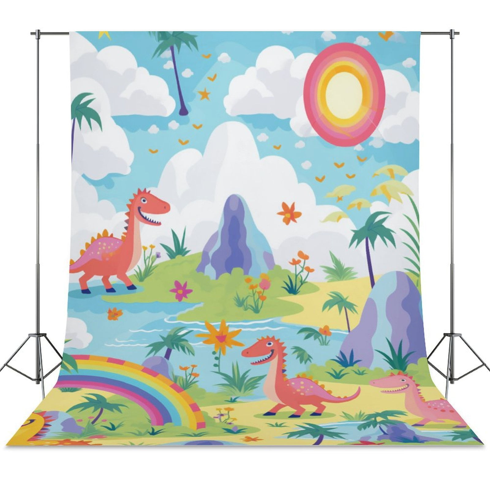 Backdrop Background for Rainbow Dinosaur Photography Photo Booth ...