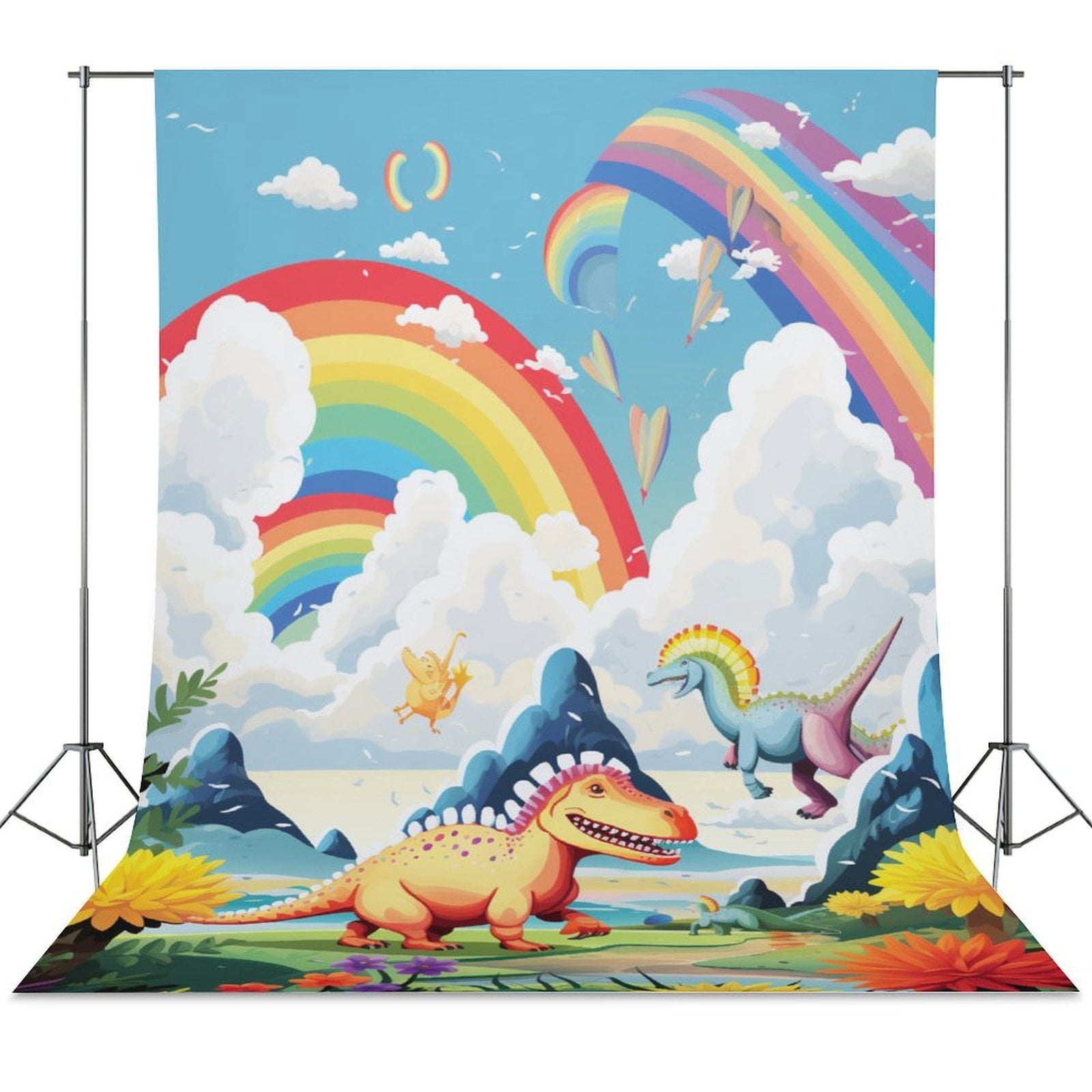 Backdrop Background for Rainbow Dinosaur Photography Photo Booth ...