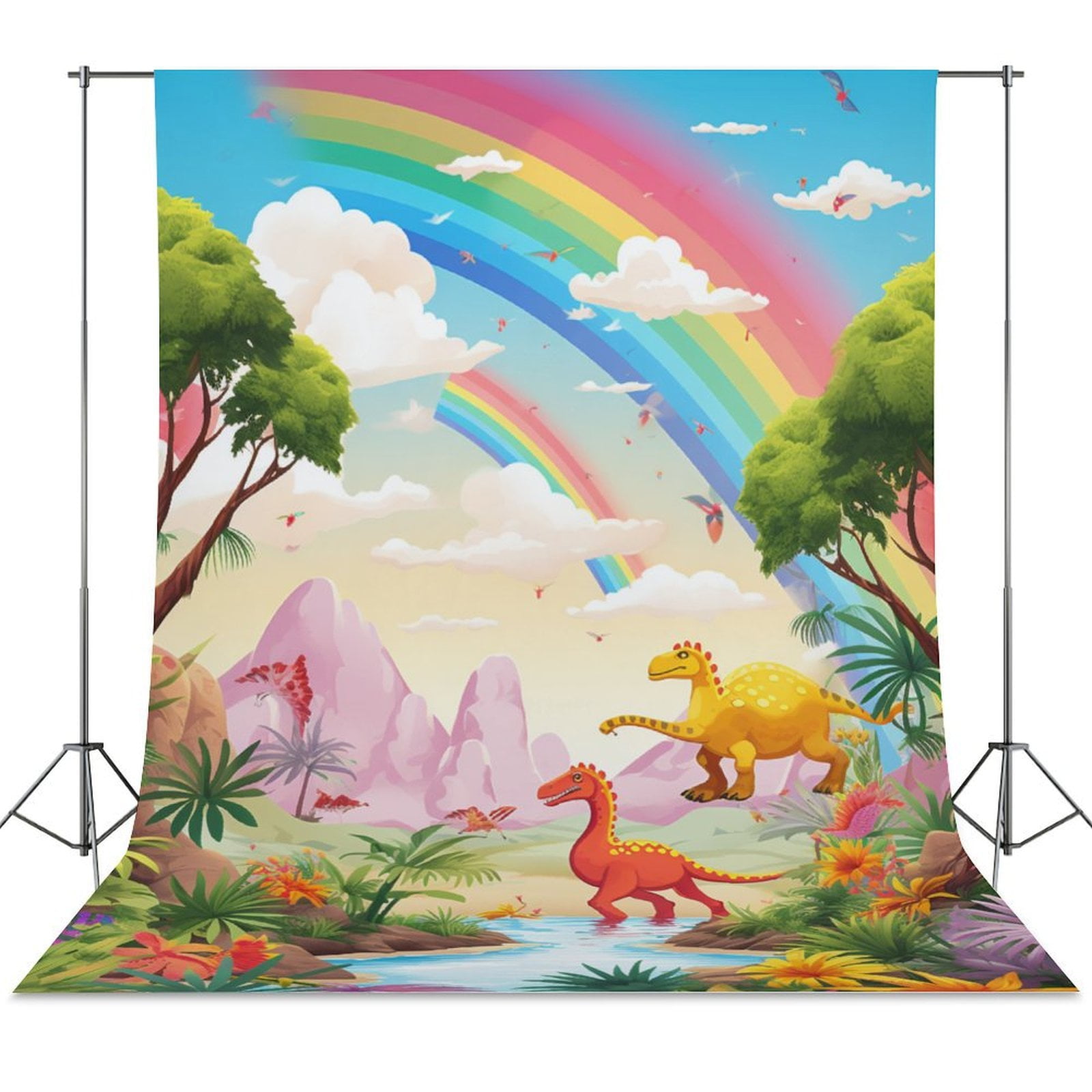 Backdrop Background for Rainbow Dinosaur Photography Photo Booth ...