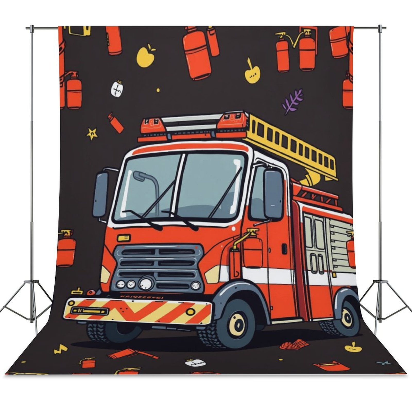 Backdrop Background for Red Firetruck Illustration Photography Photo ...