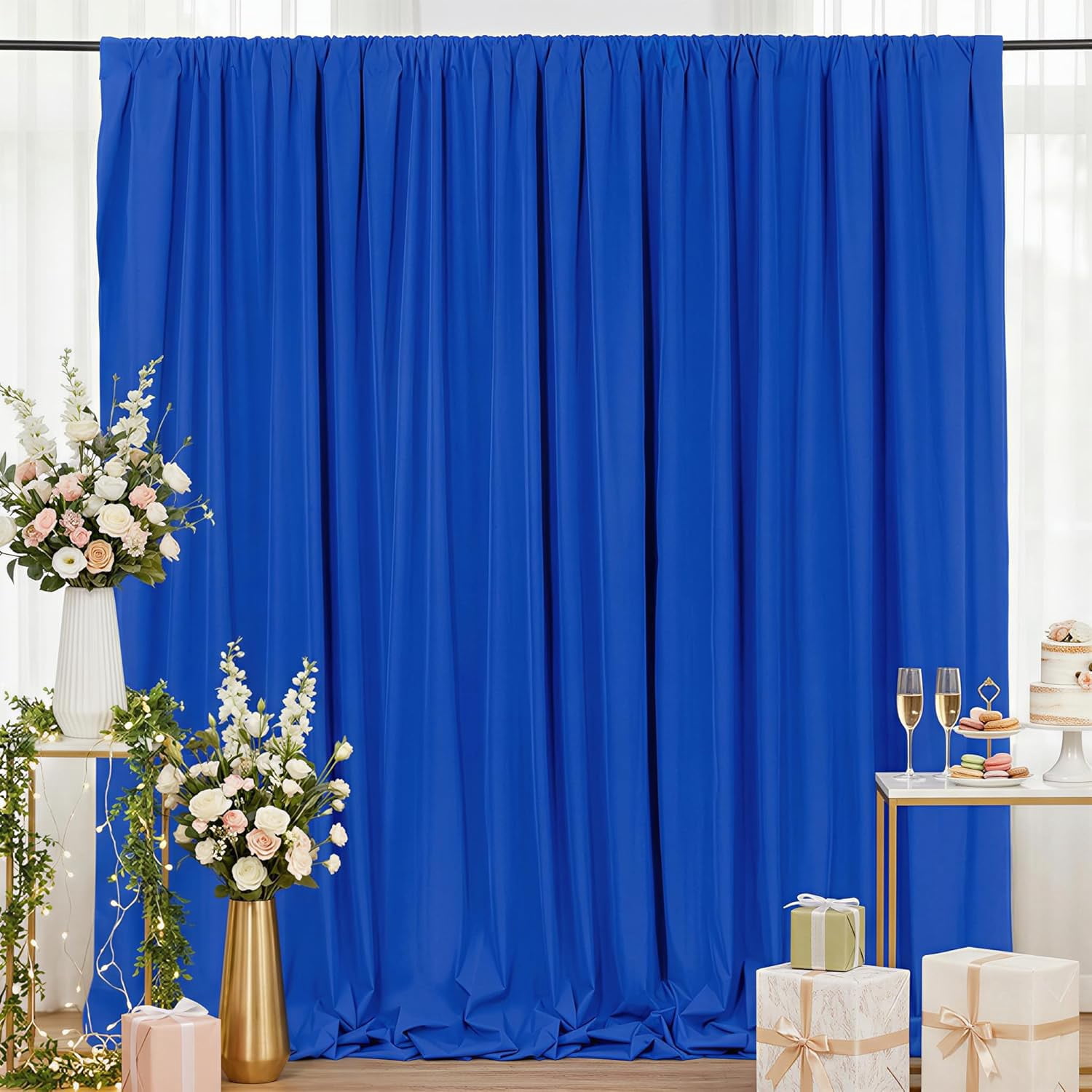 Backdrop Curtains Royal Blue 10ft x 10ft Polyester Photography Backdrop ...