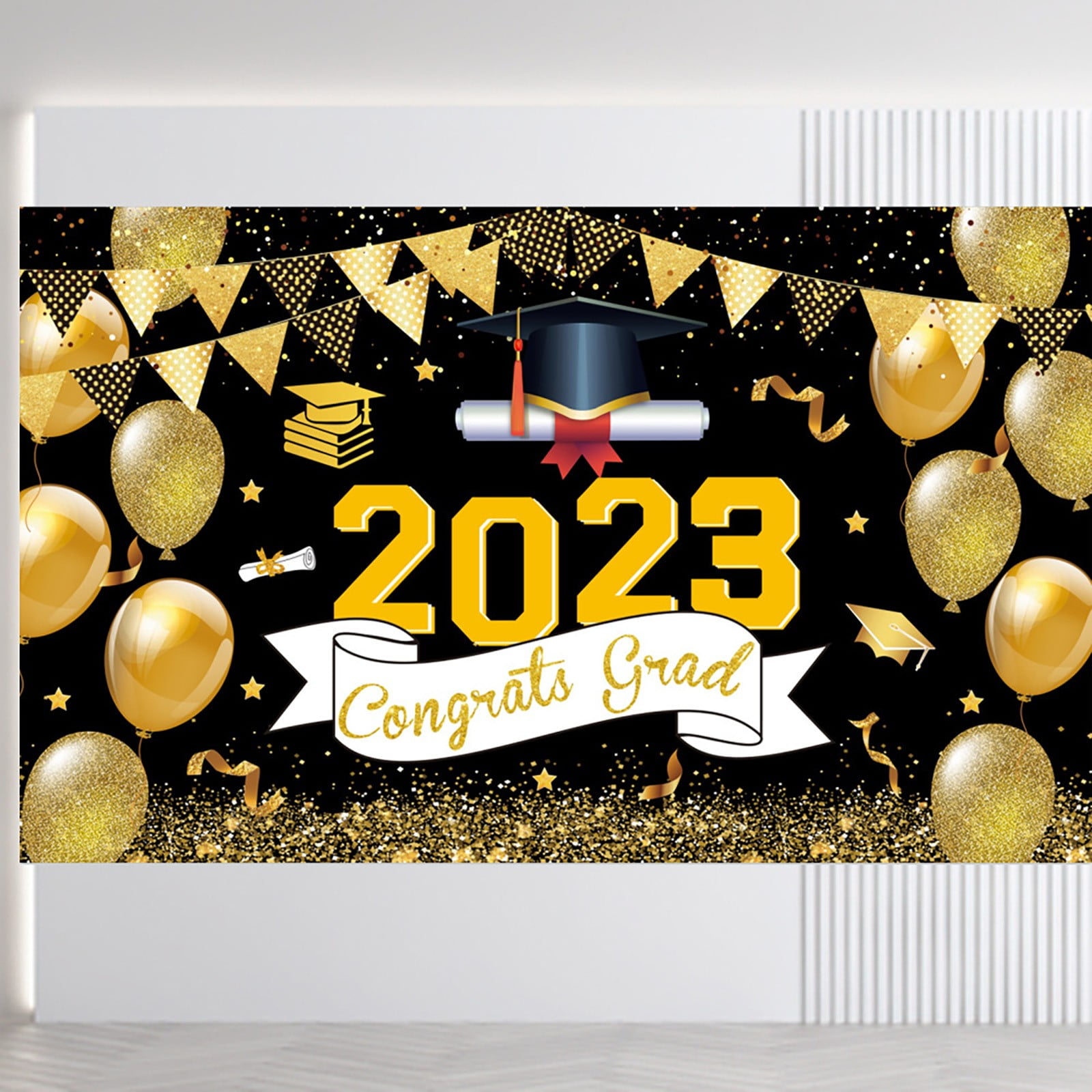 Backdrop EXtraLarge Congrats Grad Banner 180x110 Cm | Graduation Party ...