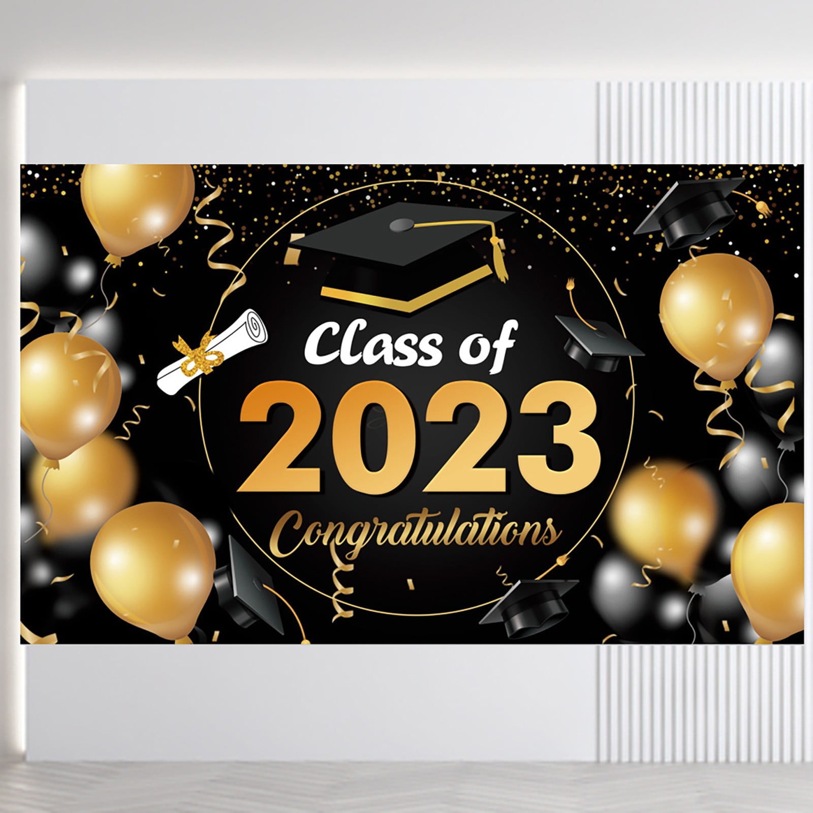 Backdrop EXtraLarge Congrats Grad Banner 180x110 Cm | Graduation Party ...