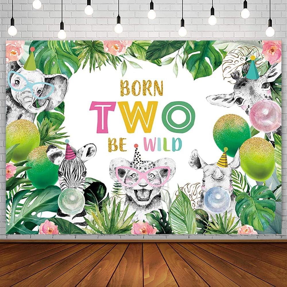 Backdrop for Kid Happy 2nd Birthday Photography Background Jungle ...