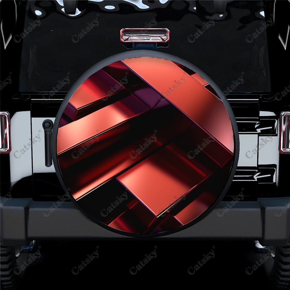 Backdrop Metallic Surfaces Pattern Polyester Universal Spare Wheel Tire ...