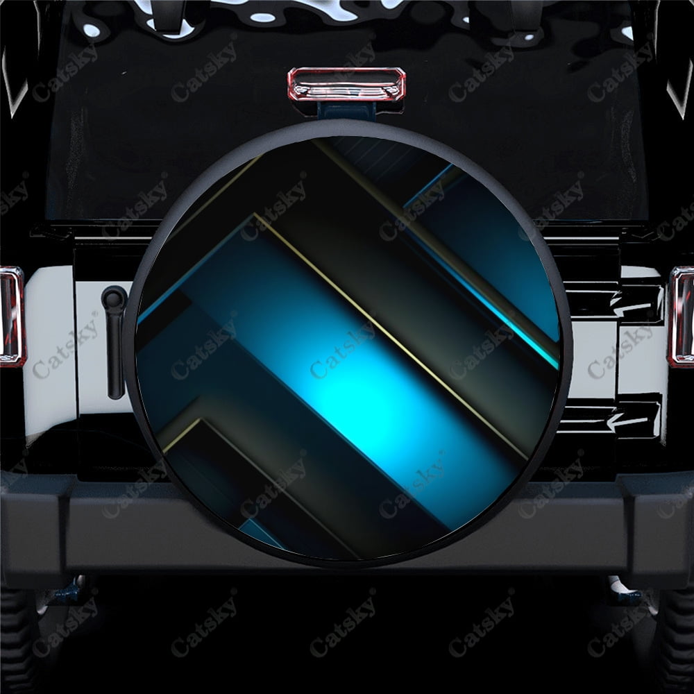 Backdrop Metallic Surfaces Pattern Polyester Universal Spare Wheel Tire ...