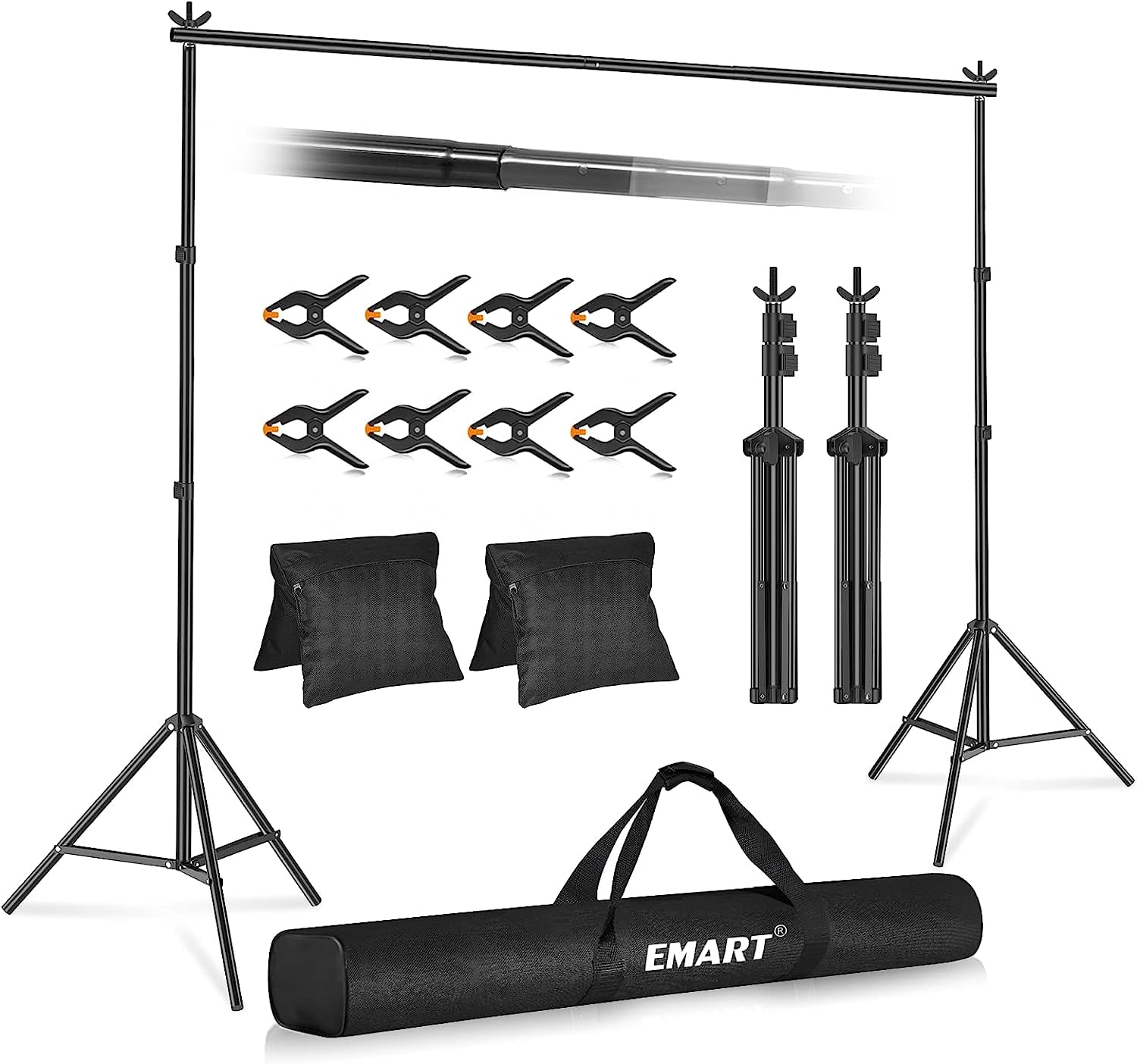 Backdrop Stand 10x7ft(WxH) Photo Studio Adjustable Background Stand ...