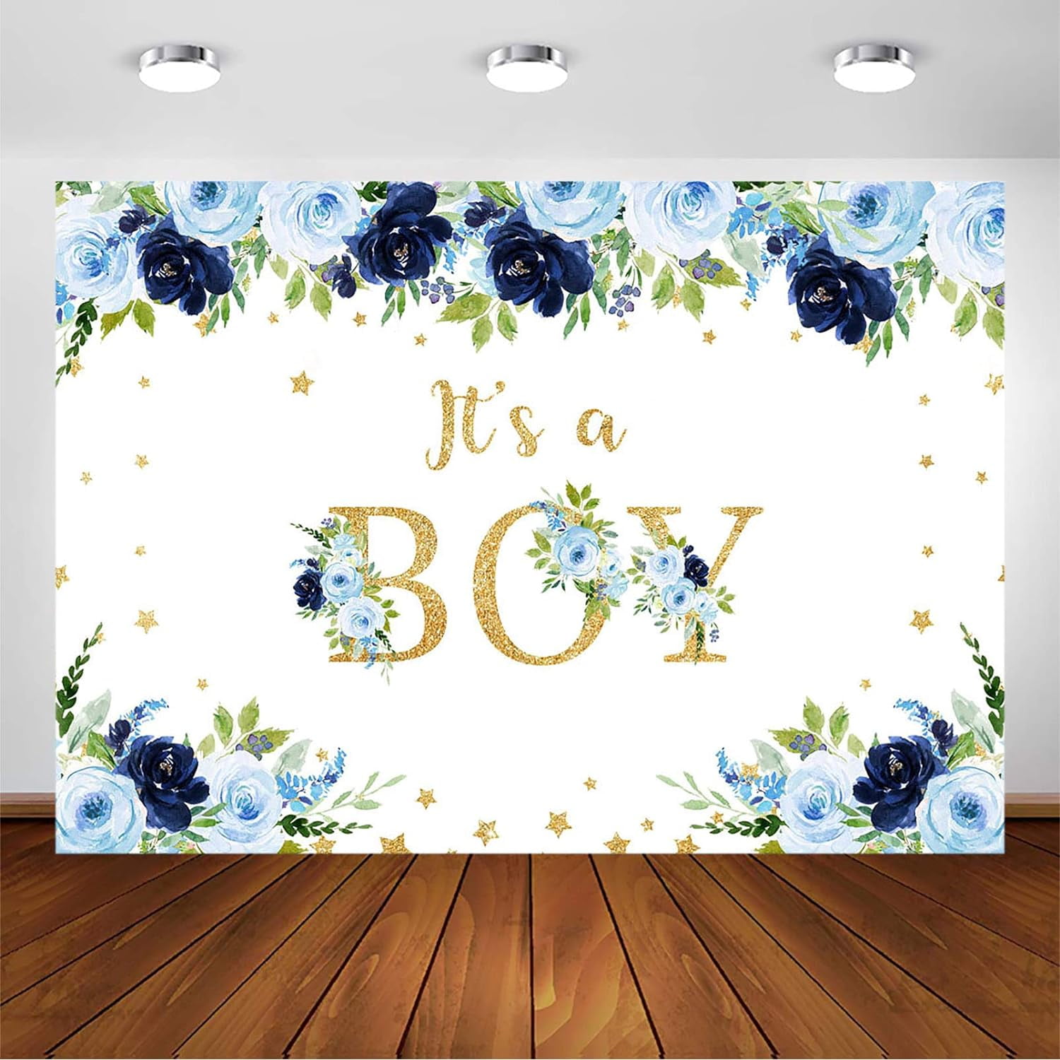 Backdrop for Boy's Party Decorations Photography Background Navy Blue ...