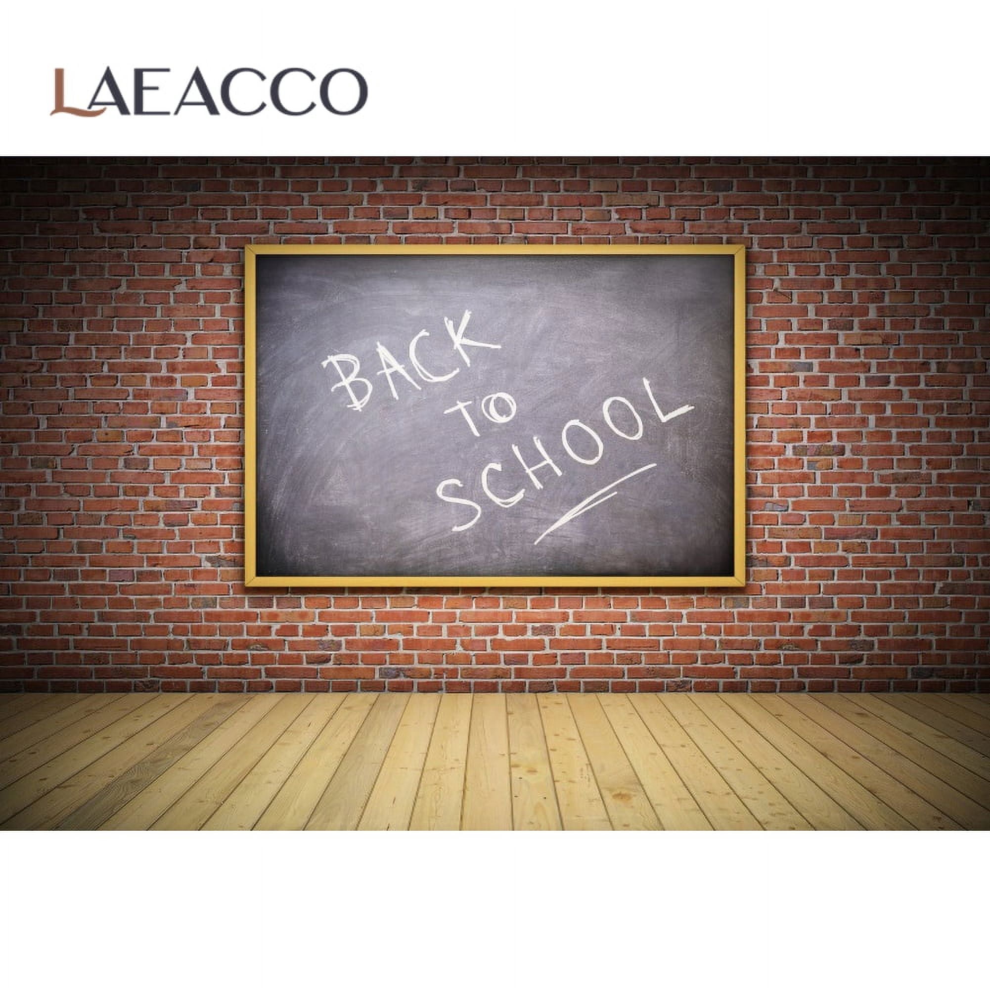 Backdrops Back To School Black Board Red Brick Wall Wooden Floor Child ...