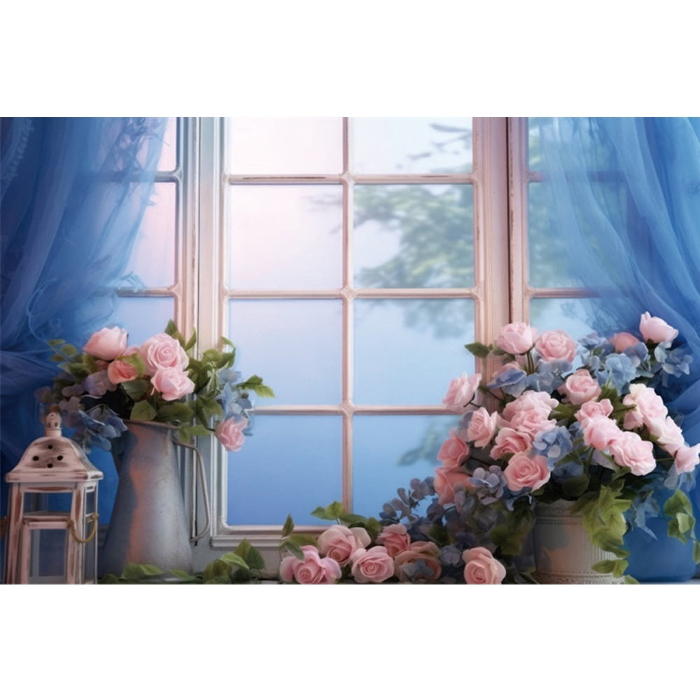 Backdrops Boho Indoor Floral Window View Photography Background Adult ...
