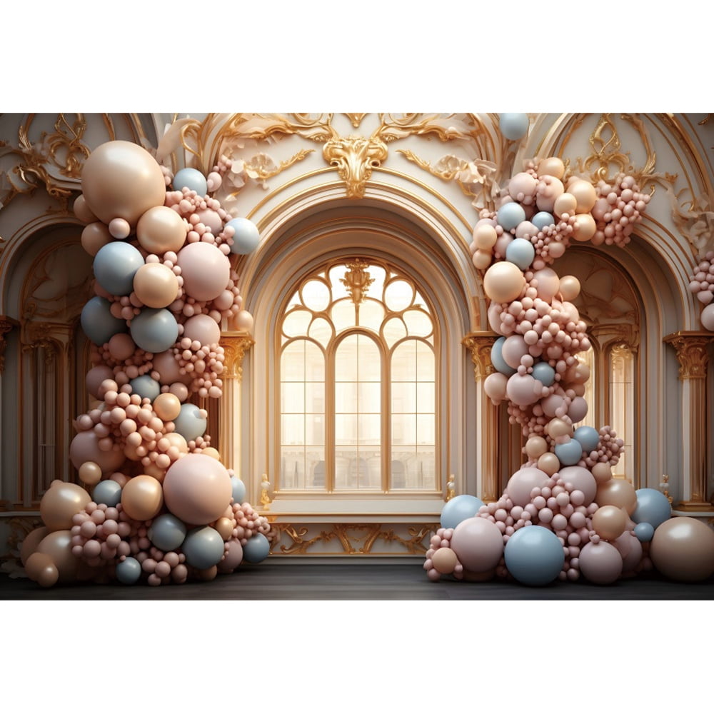 Backdrops Gold Luxurious Backdrop European Castle Golden Vintage Church ...