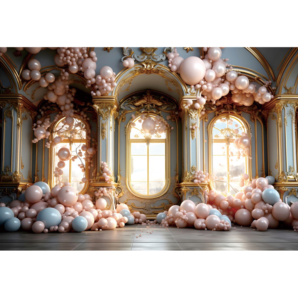 Backdrops Gold Luxurious Backdrop European Castle Golden Vintage Church ...