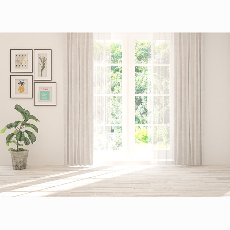 Backdrops Modern Living Room Interior With Gray Sofa Floor Lamp Potted ...